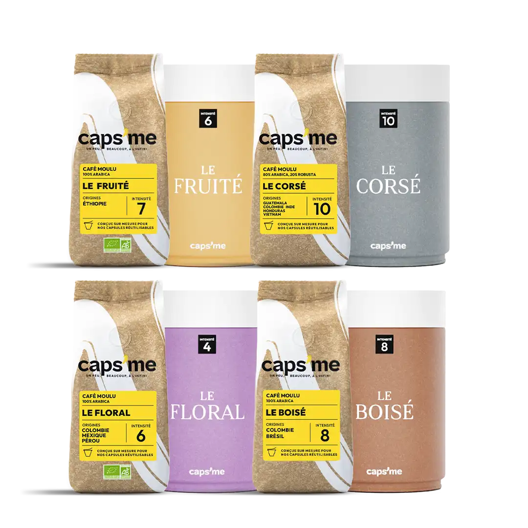 Pack 4 Cafés de spécialité avec boites – CAPS ME